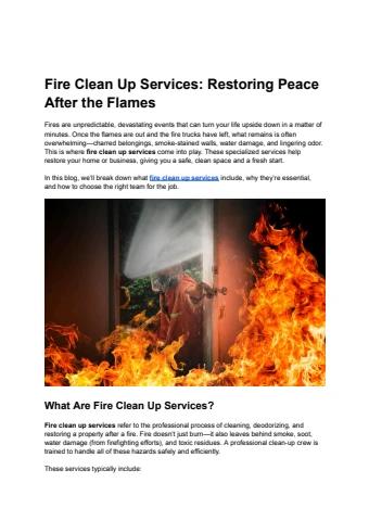 fire clean up services