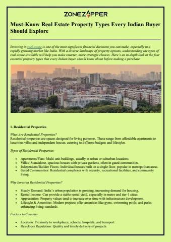4 Must-Know Real Estate Property Types Every Indian Buyer Should ...