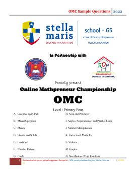 Ebook of syllabus and sample question OMC level Primary four 2022 ...