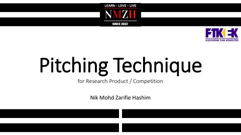 Pitching Techniques for Research Product and Competition