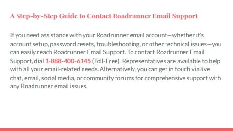 A Step-by-Step Guide to Contact Roadrunner Email Support
