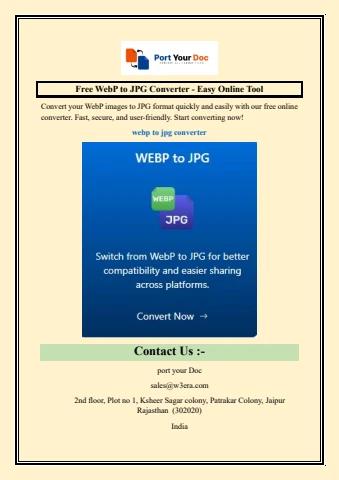Free WebP to JPG Converter Easy Online Tool