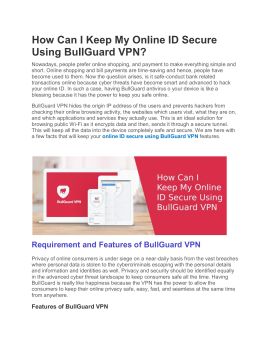 How Can I Keep My Online ID Secure Using BullGuard VPN ...