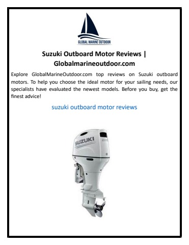 Suzuki Outboard Motor Reviews Globalmarineoutdoor - Globalmarine ...
