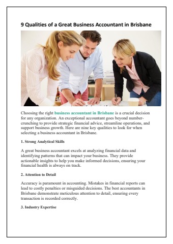 9 Qualities of a Great Business Accountant in Brisbane