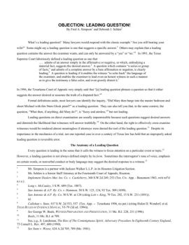 OBJECTION: LEADING QUESTION! - jw-Guset User Flip PDF | AnyFlip