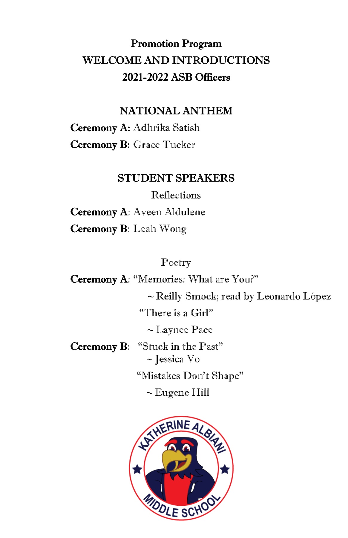 8th Grade Promotion Program