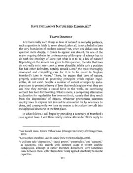 HAVE THE LAWS OF NATURE BEEN ELIMINATED? TRAVIS DUMSDAY - Guset User ...