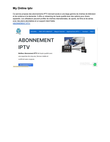 Ce service propose des abonnements IPTV donnant accès à une large gamme ...