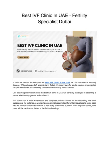 Best IVF Clinic In UAE - Fertility Specialist Dubai