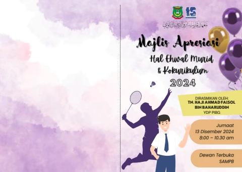 Buku Program Majlis Apresiasi HEM & Kokurikulum SAM Parit Baru Tahun 2024