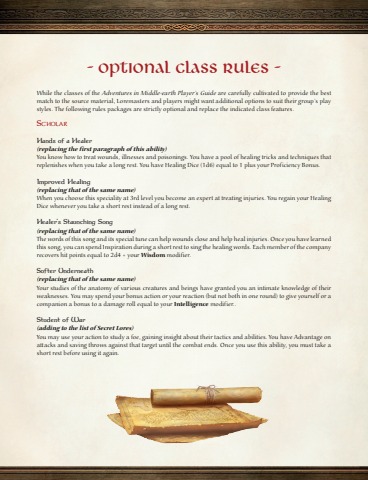 Adventures in Middle Earth: Eaves of Mirkwood - Optional Class Rules - Maria Tsikerdanos Flip ...