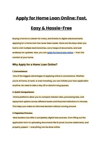 Apply for Home Loan Online: Fast, Easy & Hassle-Free