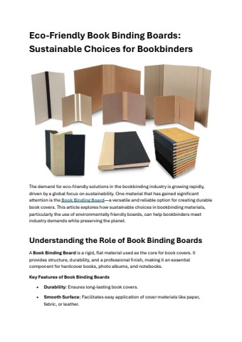 Eco-Friendly Book Binding Boards Sustainable Choices for Bookbinders