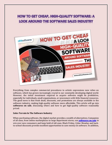 How To Get Cheap, High-Quality Software: A Look Around The Software ...