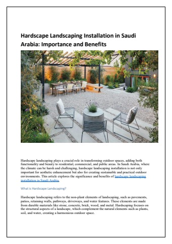 Hardscape Landscaping Installation in Saudi Arabia-Importance and Benefits - Green Wavs Flip PDF ...