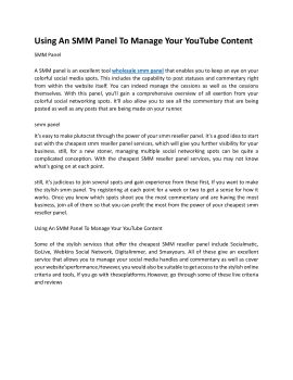 Using An SMM Panel To Manage Your YouTube Content - smmpanelll Flip PDF | AnyFlip