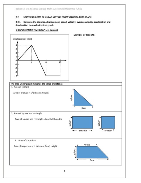 Linear Motion Diagram